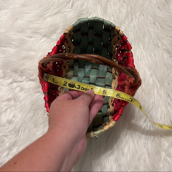 Vintage | Accents | Vintage Woven Watermelon Basket With Handle | Poshmark
